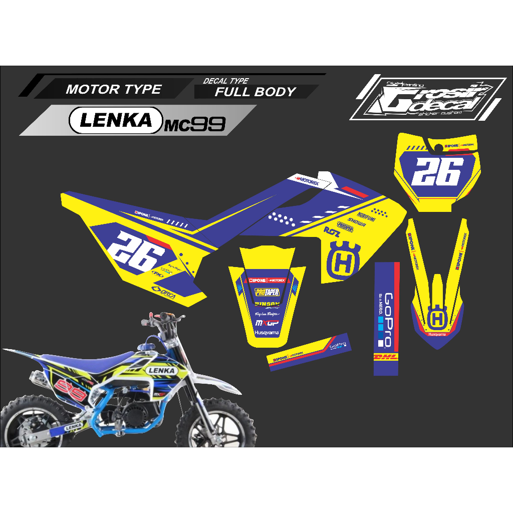 Jual Decal Stiker Trail Mini Lenka 50cc MC99 Fullbody Dekal Stiker Mini ...
