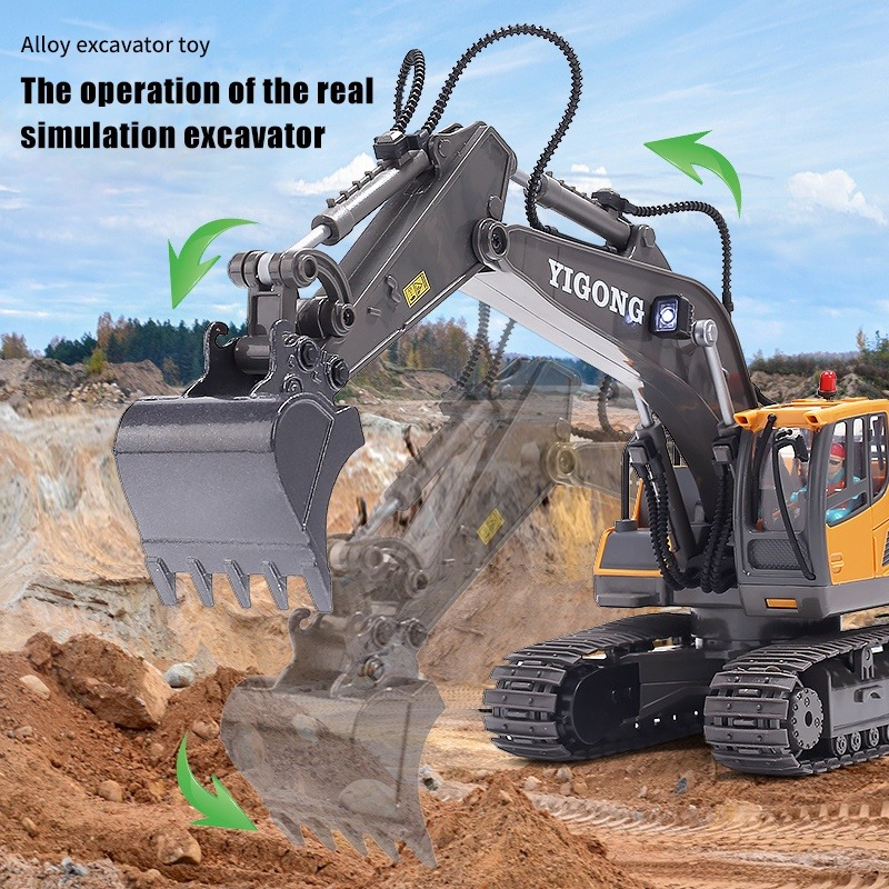 Jual BABYCOLOR 14 Channel Excavator Remote Control Besar Alloy RC Beko ...