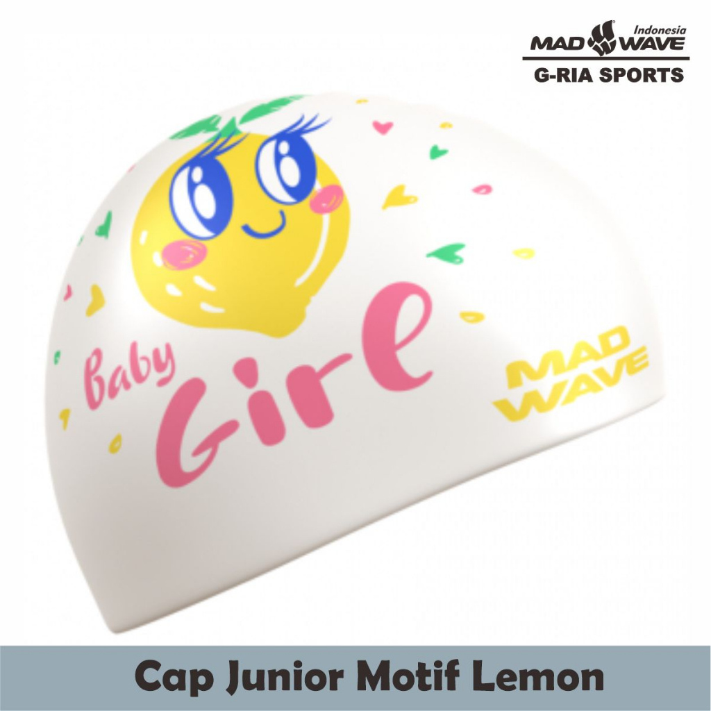 Jual Silicone Cap/Topi Renang Junior Original Mad Wave Motif Lemon ...
