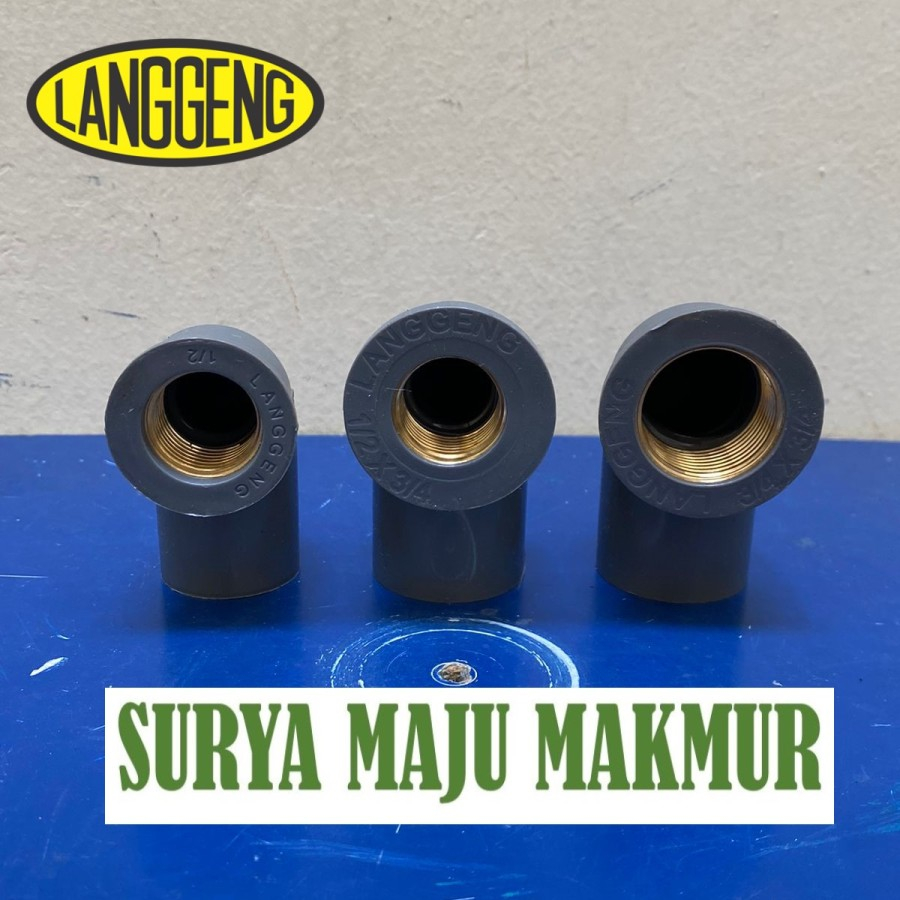 Jual KENI DRAT DALAM KUNINGAN 1/2" 3/4" 1/2" 1" KENI PVC KUNINGAN ...