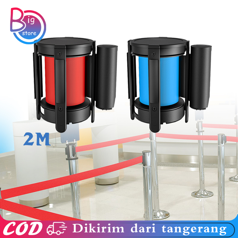 Jual 200cm Kepala Tiang Antrian Tali Pembatas Antrian Kepala Pita Roll ...