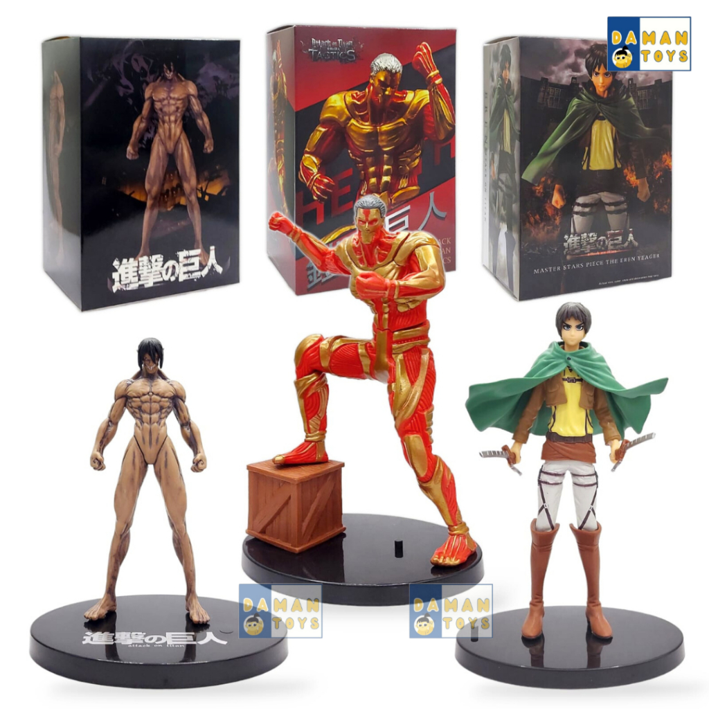 Jual Action Figure Attack On Titan Eren Yeager Levi Annie Reiner Braun ...