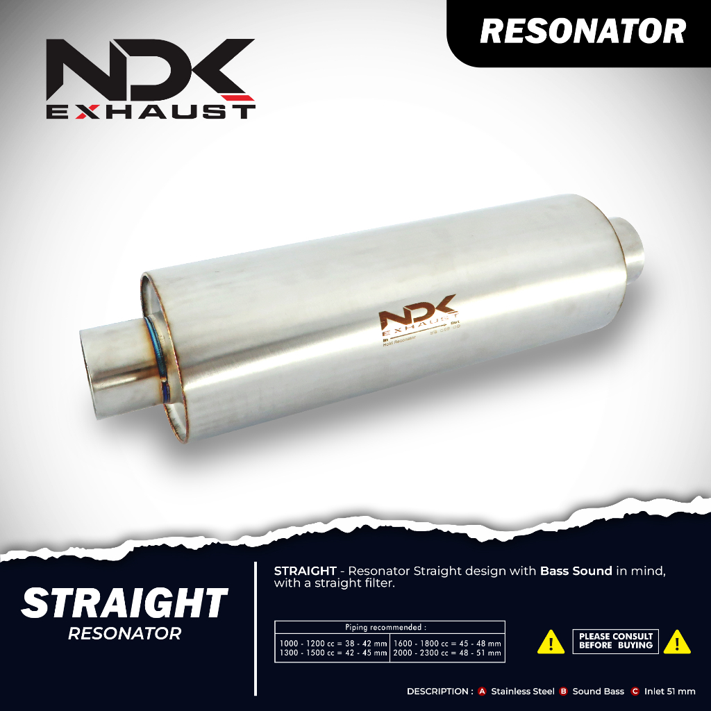 Jual KNALPOT RACING MOBIL RESONATOR STRAIGHT NEW TYPE BY NDK EXHAUST ...