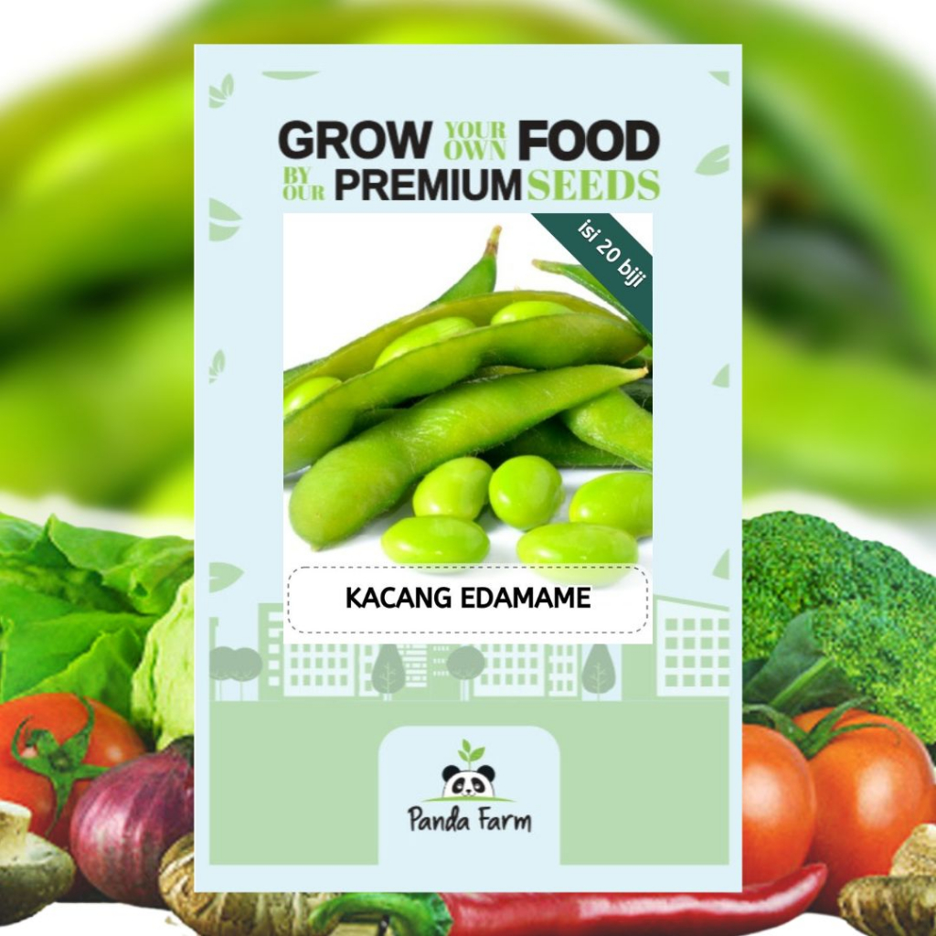 Jual isi 20 biji benih bibit kacang kedelai edamame panda farm kemasan ...