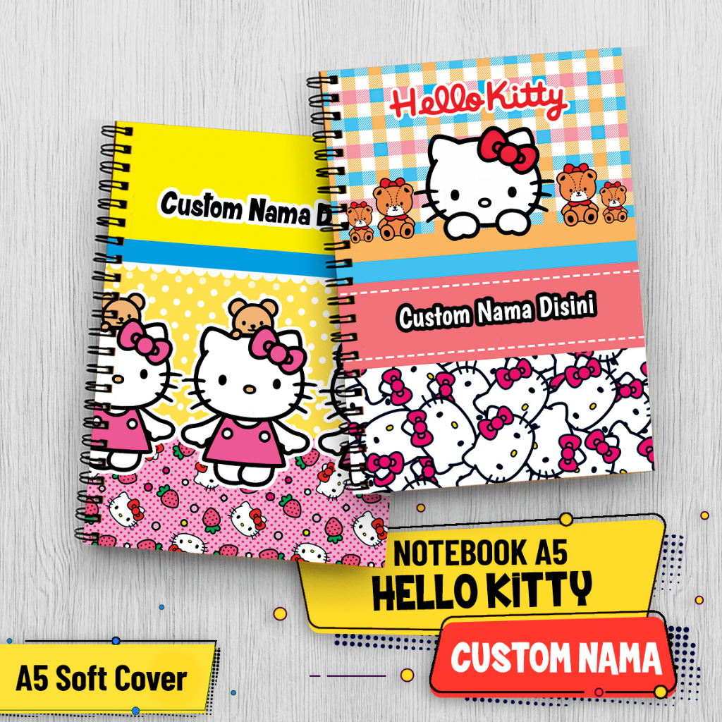 Jual NOTEBOOK A5 HELLO KITTY CUSTOM NAMA | Shopee Indonesia