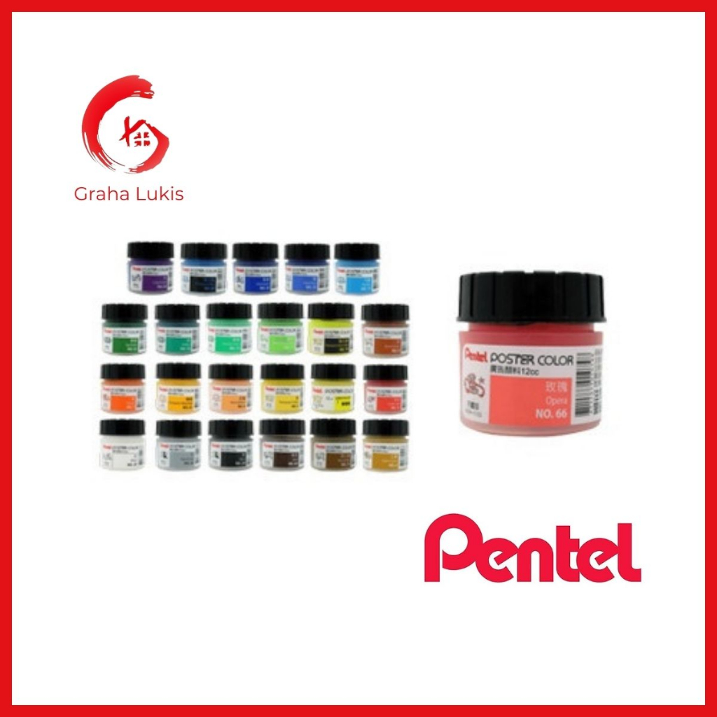 Jual Pentel Poster Colors 12ml - CAT POSTER | Shopee Indonesia