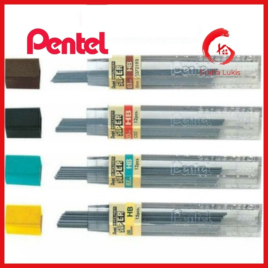 Jual PENTEL Super Hi-Polymer Lead 0.3 / 0.5 / 0.7 / 0.9 - Isi Pensil Refill | Shopee Indonesia