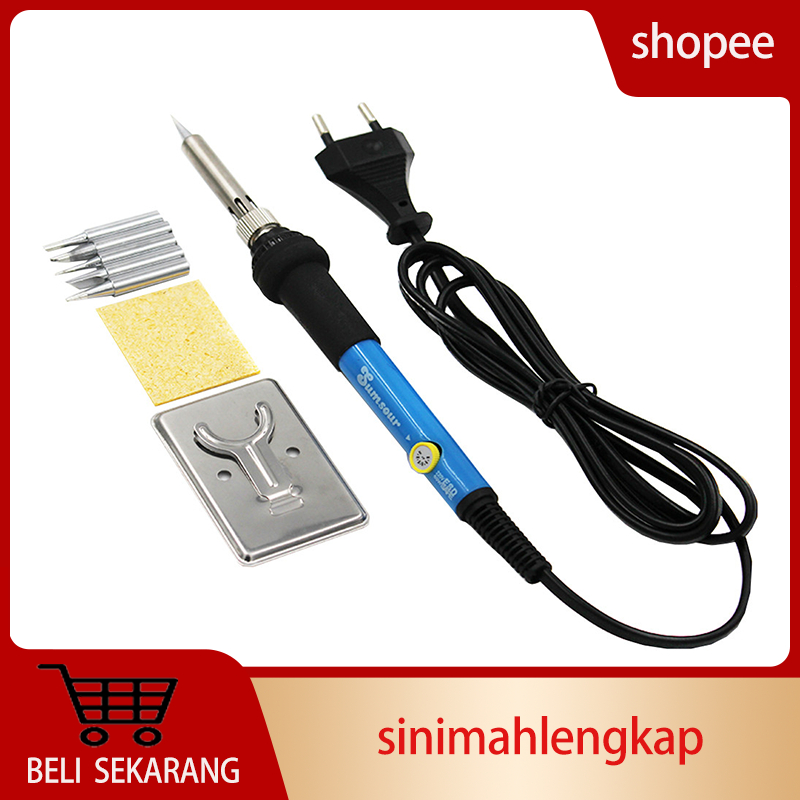 Jual Solder Listrik 8 Buah/set Iron Adjustable Temperature 60 Watt Sudah Termasuk Braket Solder ...