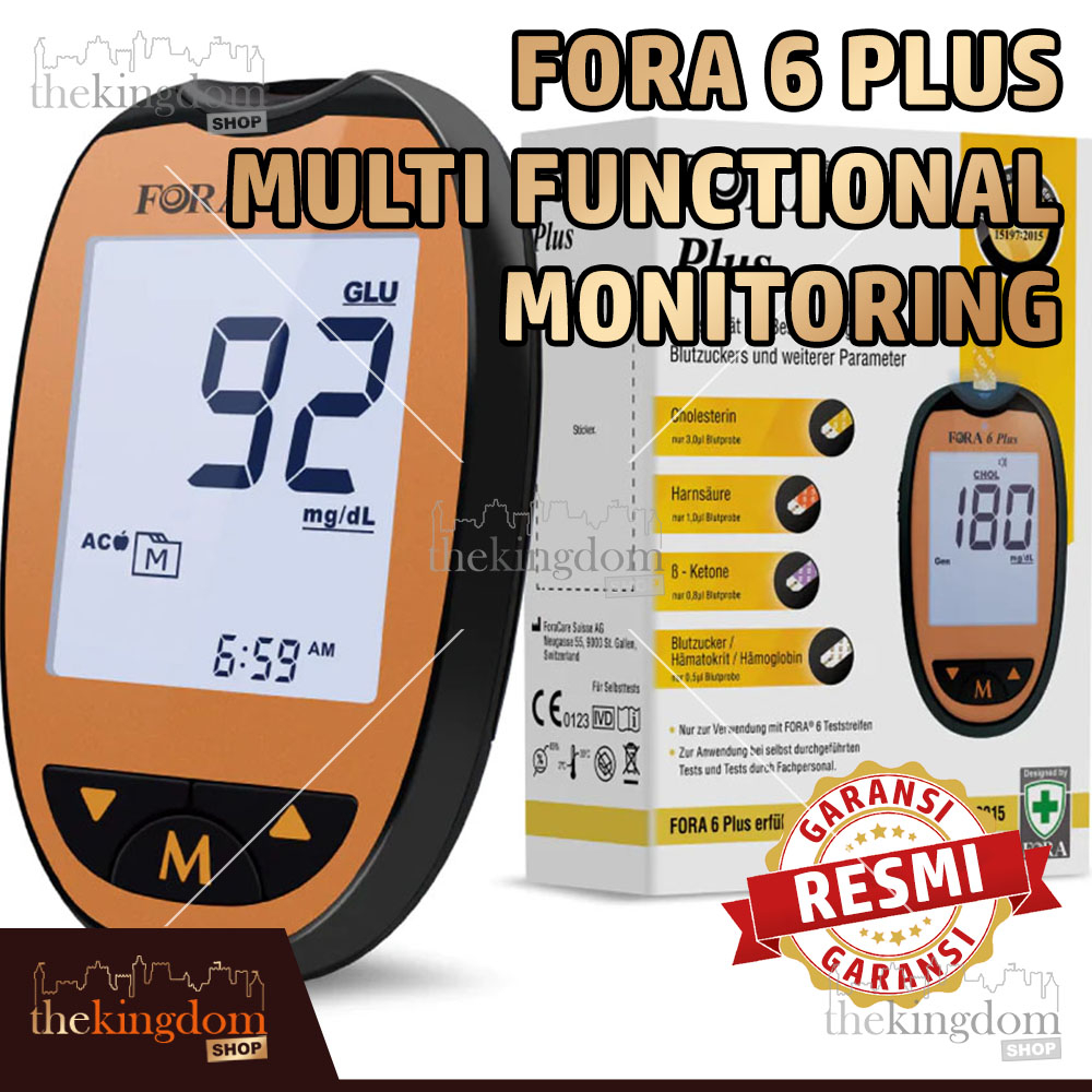 Jual Fora 6 Plus 6in1 Alat Cek Gula Kolesterol Asam Urat Hemoglobin Hb ...