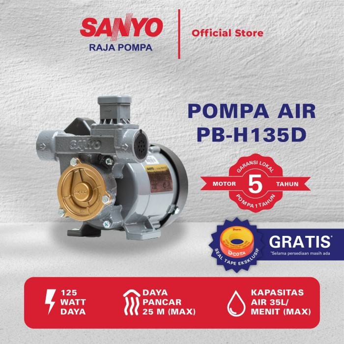 Jual Pompa Air Sanyo PBH135D Booster Pump Pompa Dorong Otomatis | Shopee Indonesia