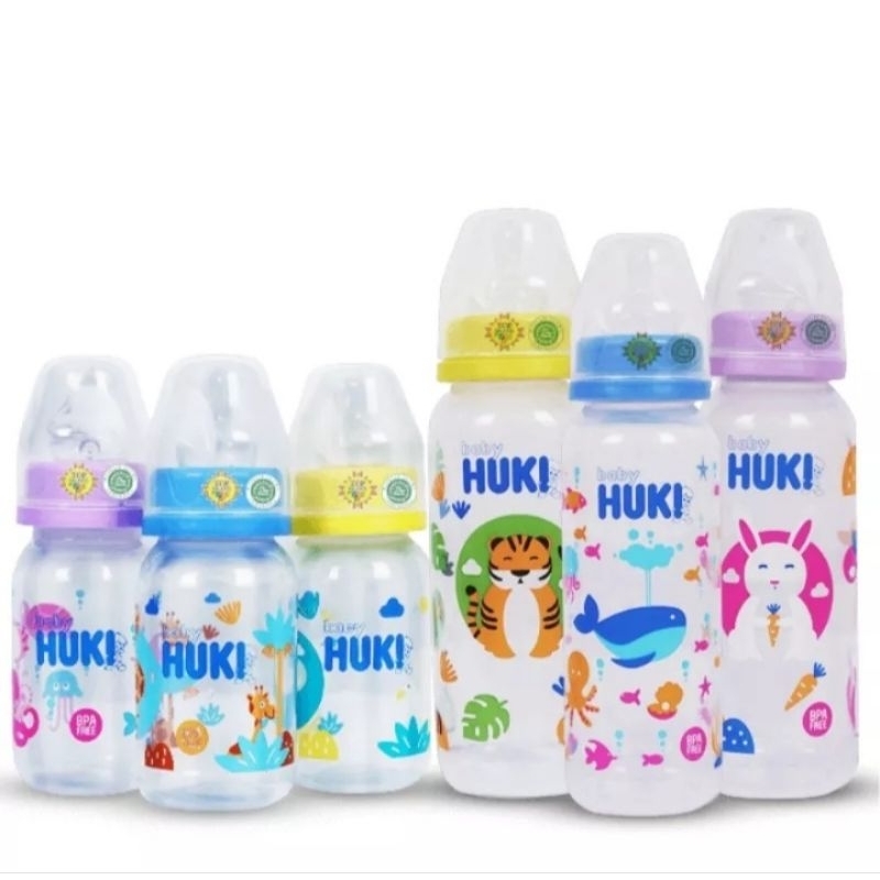 Jual Botol susu bayi Huki dot gepeng dan dot bulat 60 ml, 120 ml dan ...