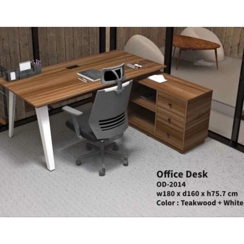Jual Meja Kantor Meja Direktur Meja Kerja Meja Leter L 180 cm Expo ...