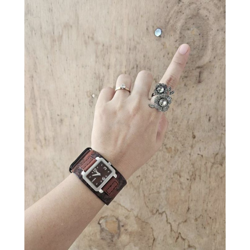 Jual Jam Preloved / Second Gaban Square Brown | Shopee Indonesia
