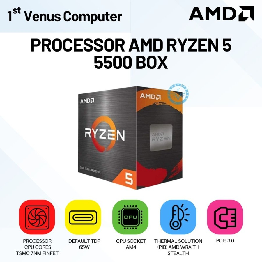 Jual AMD PROCESSOR RYZEN 5 5500 BOX / PROCESSOR AMD RYZEN 5 5500 BOX / PRO14-AMD | Shopee Indonesia