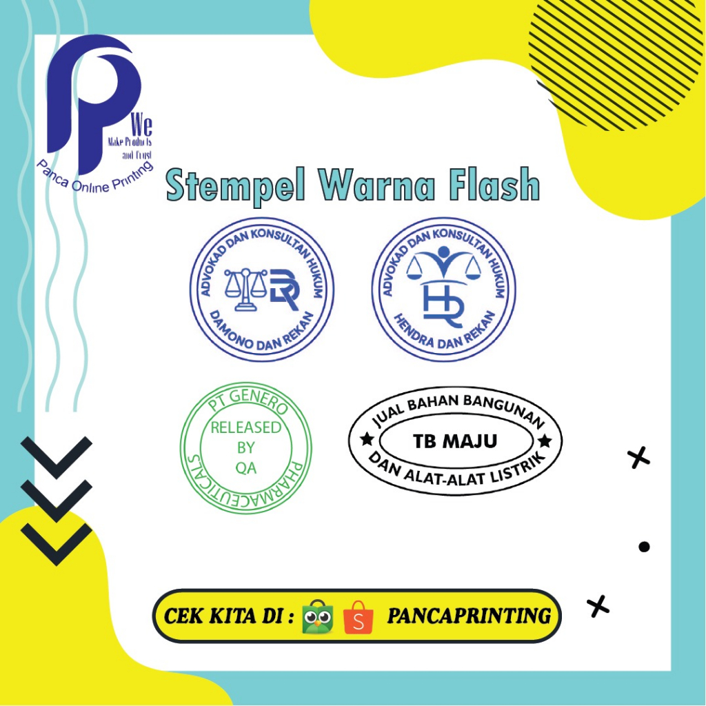 Jual Stempel Warna Flash | Otomatis Design Custom | Shopee Indonesia