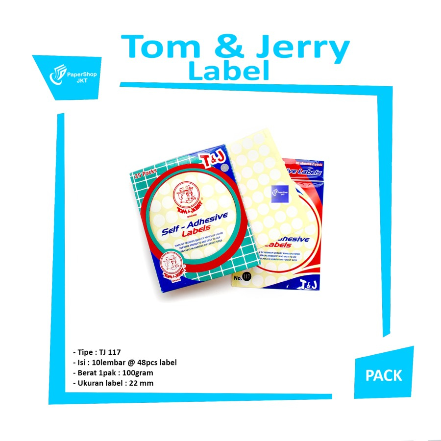 Jual TERMURAH!!! Tom and Jerry Label Putih (Per pack - small pack) No ...