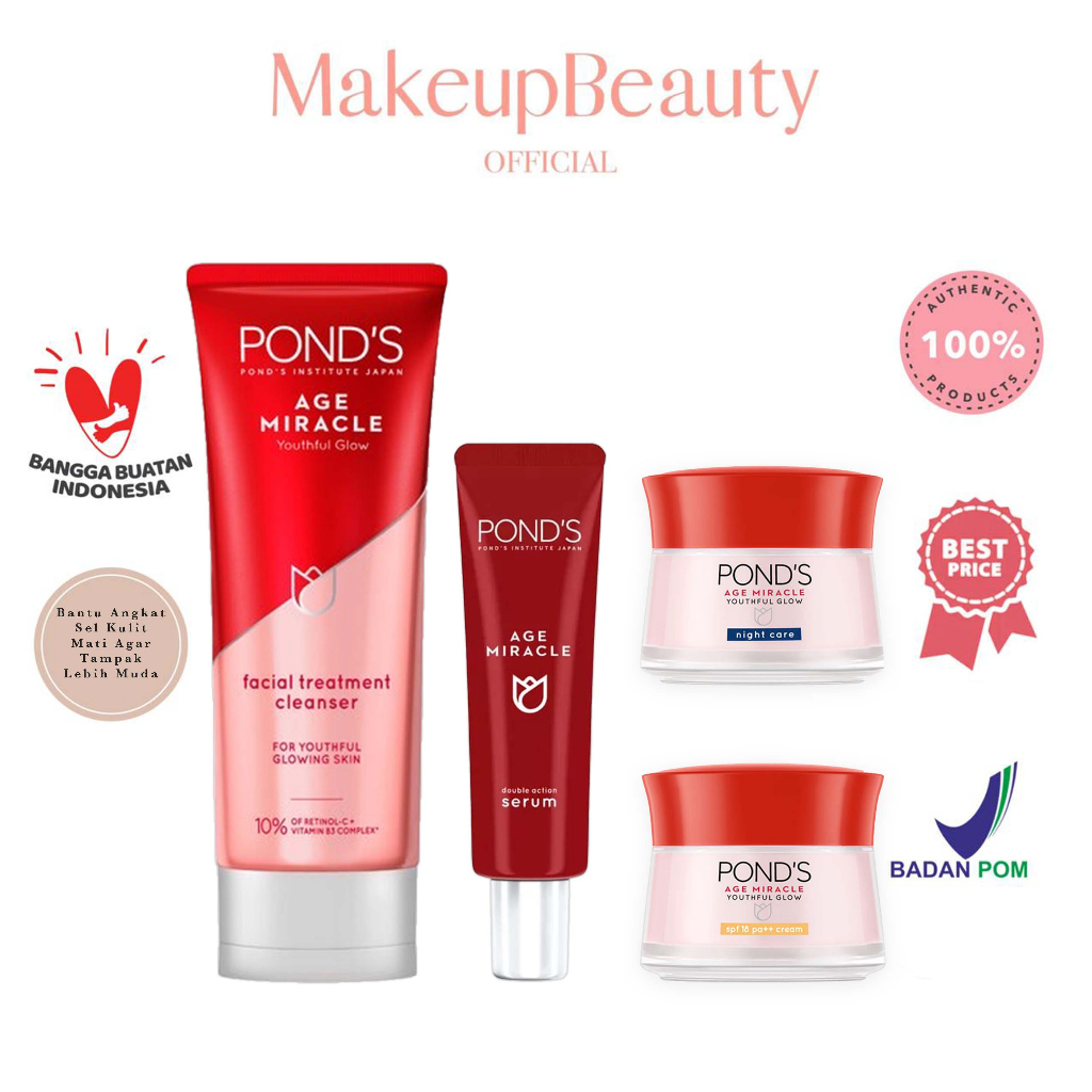Jual PONDS Age Miracle Anti Aging + Glowing - Day Cream | Night cream ...