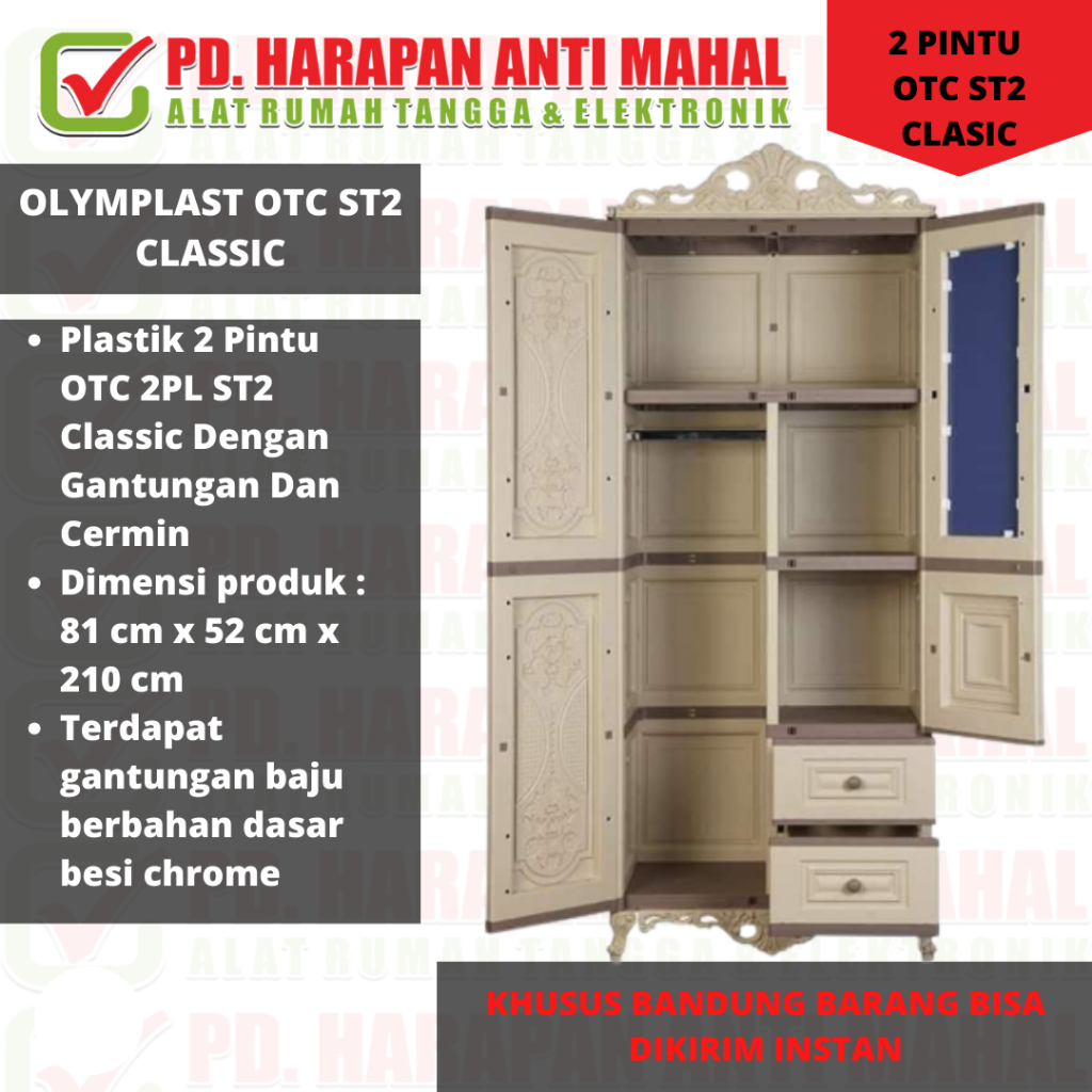 Jual OLYMPLAST OTC ST2 CLASSIC (LEMARI PLASTI 2PINTU )/Olymplast OTC ...