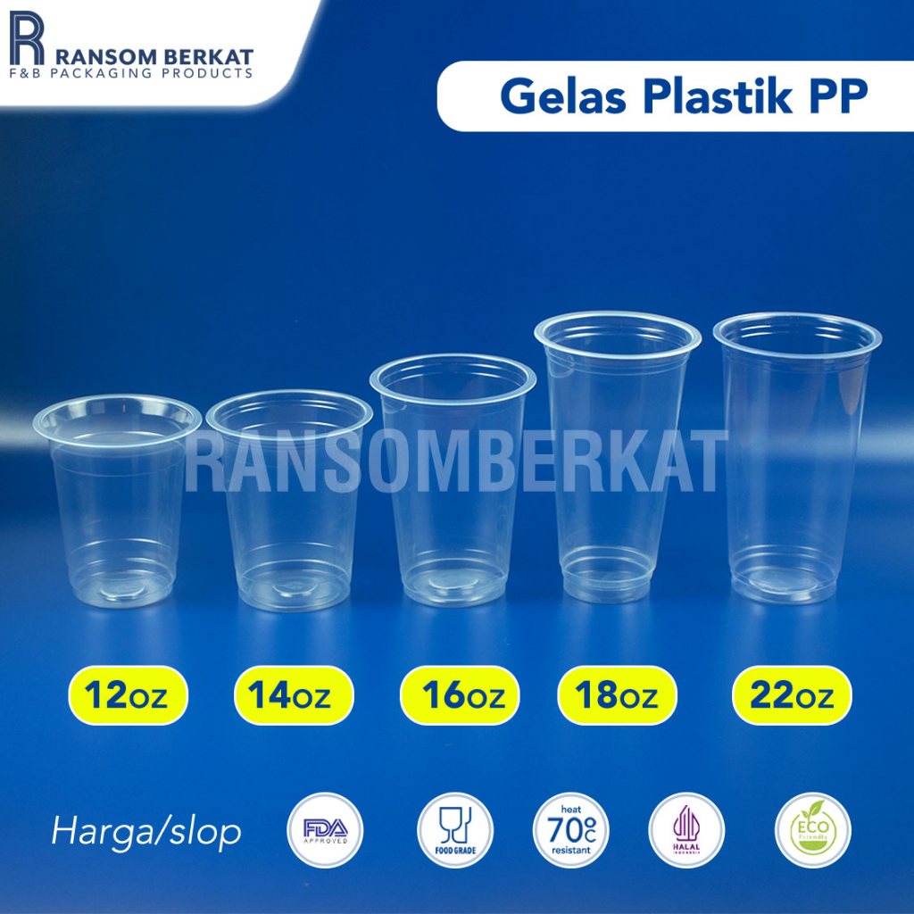 Jual Gelas Plastik Plastic Cup PP Flat/Datar | Shopee Indonesia