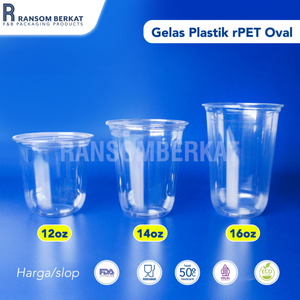 Jual Gelas Plastik Plastic Cup rPET Oval/U | Shopee Indonesia