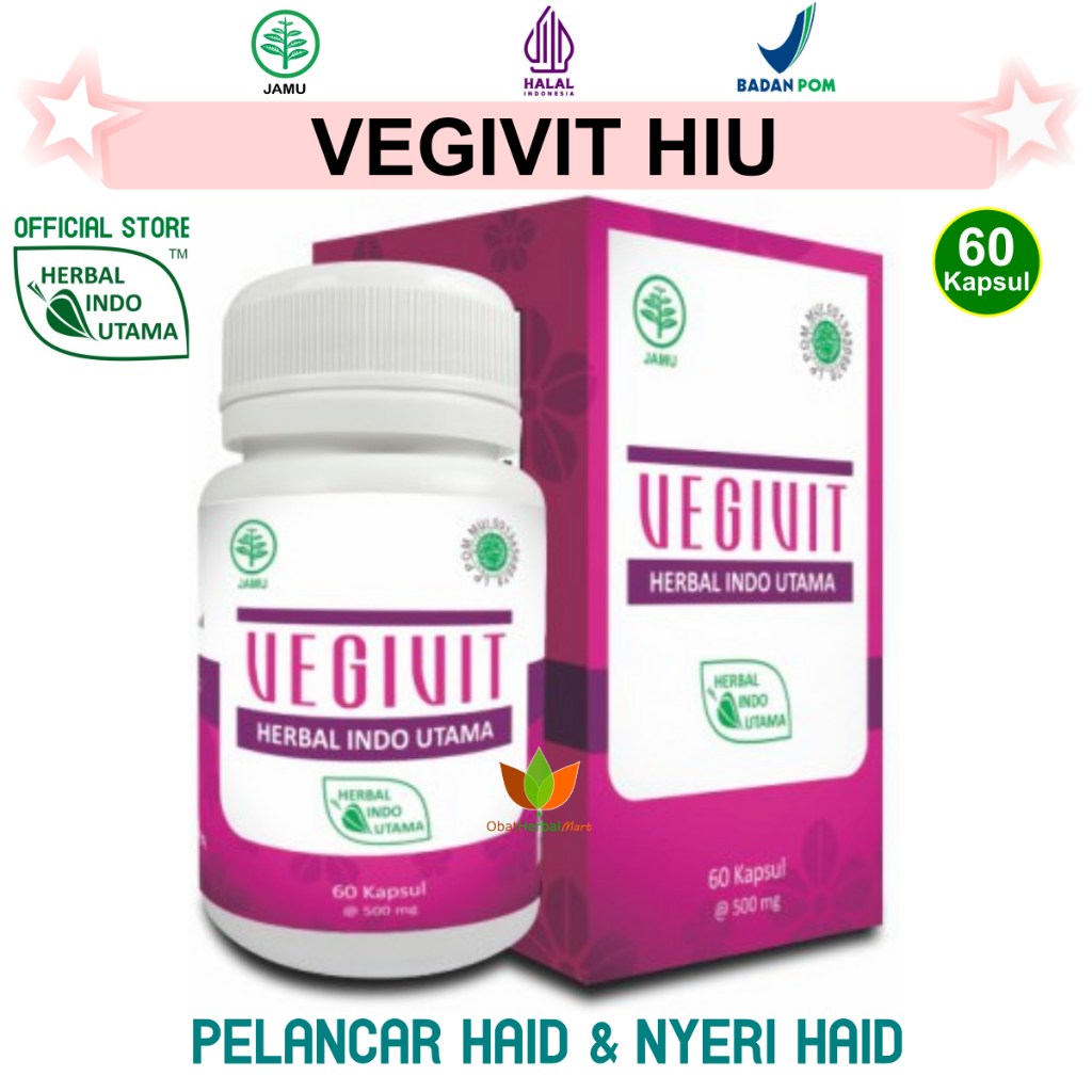 Jual 60 KAPSUL VEGIVIT HIU HERBAL INDO UTAMA JAMU JAMU OBAT PELANCAR ...