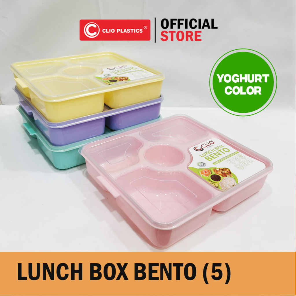 Jual Lunch Box Bento sekat 5 clio - Kotak penyimpanan makanan - box ...