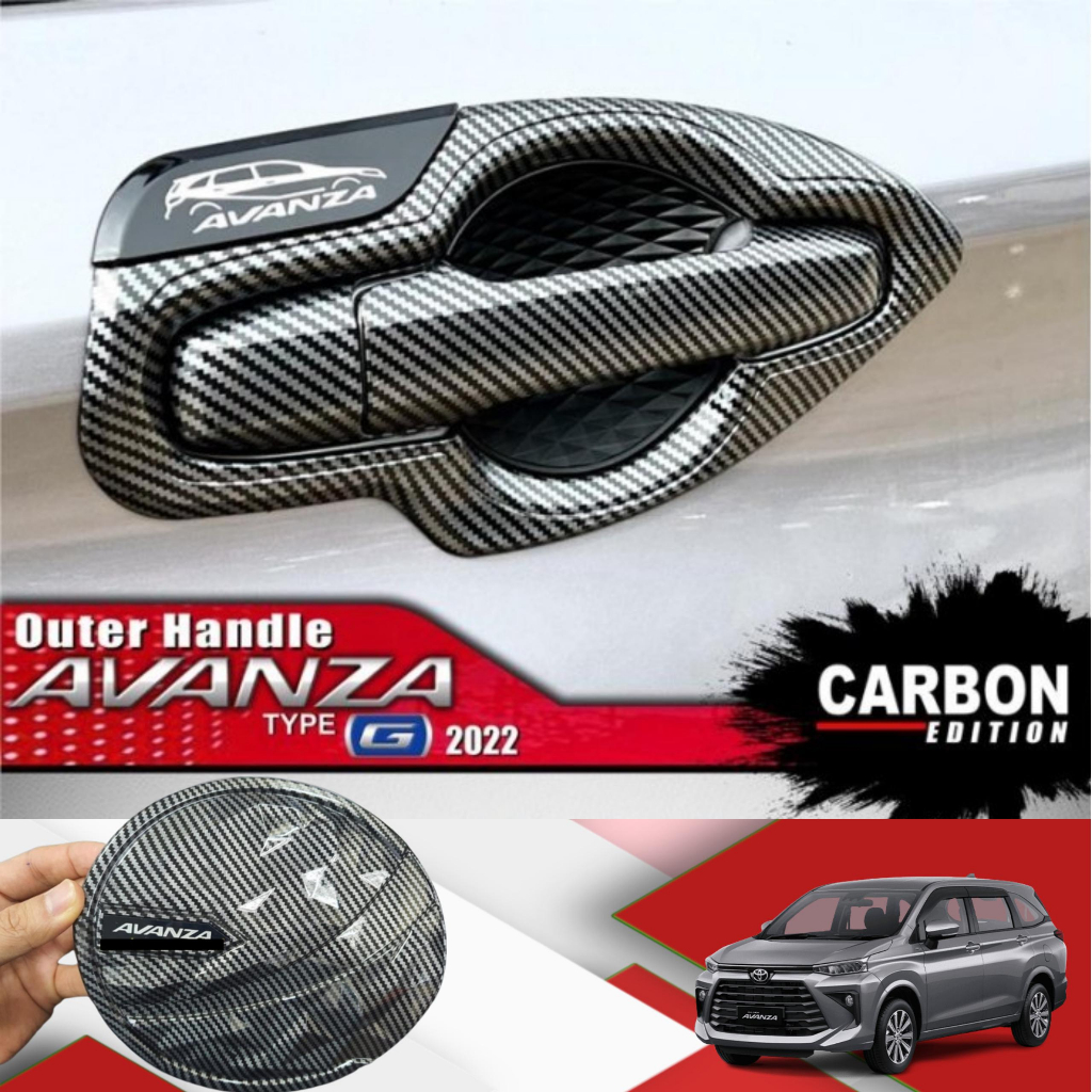 Jual Paket Cover Handle Outer Tank Cover CARBON Mobil Avanza Xenia ...