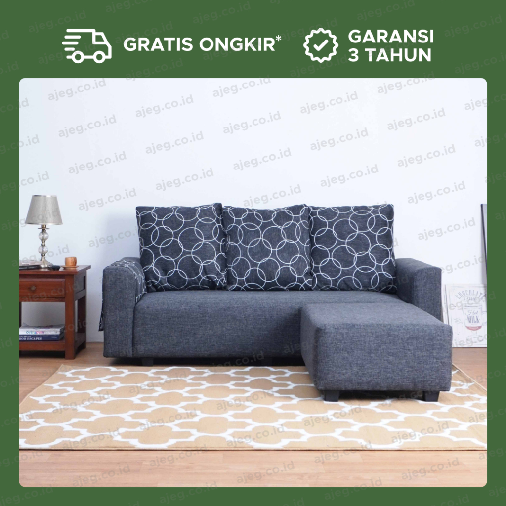 Jual AJEG.CO.ID - Sofa Sudut 3 Seater Minimalis Nagari | Shopee Indonesia