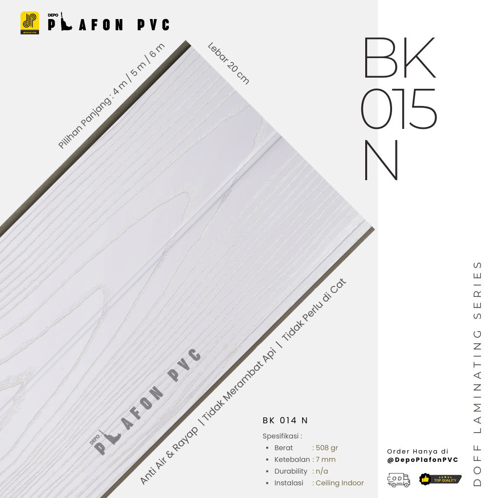 Jual Plafon PVC Doff Laminating Series BK 015 N | Shopee Indonesia