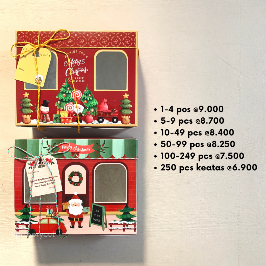 Jual Box Dus Kotak Kue Cookies - 2 Hardtop Natal 18,5 x 14,5 x 7cm ...