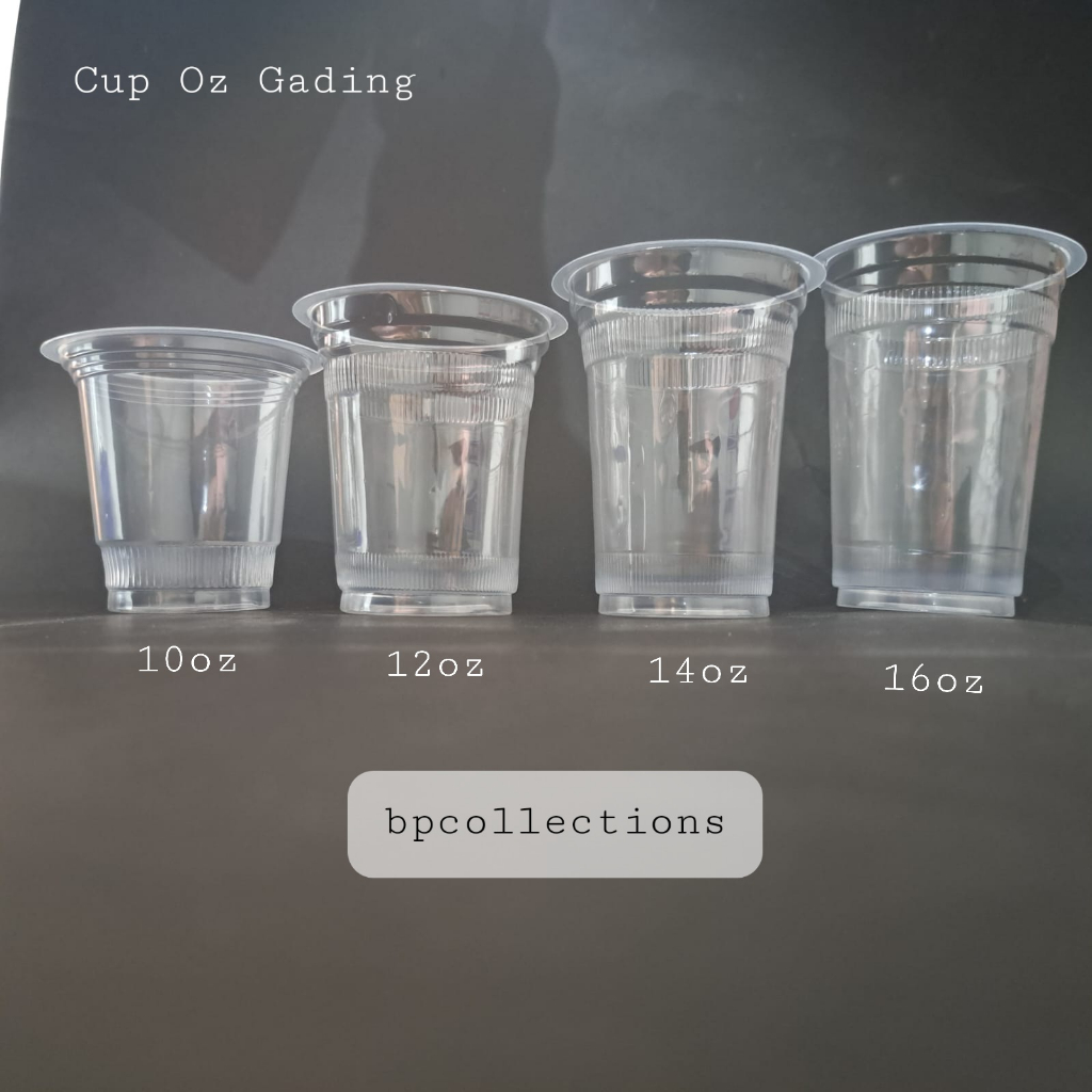 Jual 1 pc GELAS PLASTIK 10OZ 12OZ 14OZ 16OZ GADING TUTUP LID CUP 10 12 14 16 OZ UKURAN BUBBLE ...