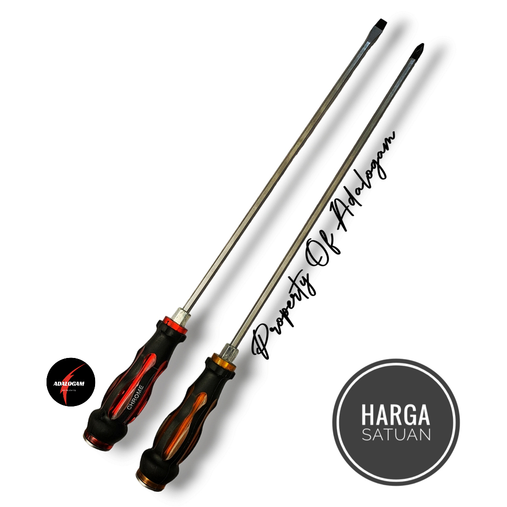 Jual Obeng Ketok Gedor Panjang 300 MM - Obeng Pukul Long Plus Minus ...