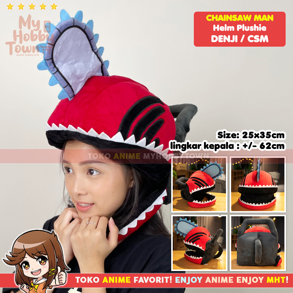 Jual Helm Kepala Topeng Anime Chainsaw Man Denji Plushie Cosplay Hat ...