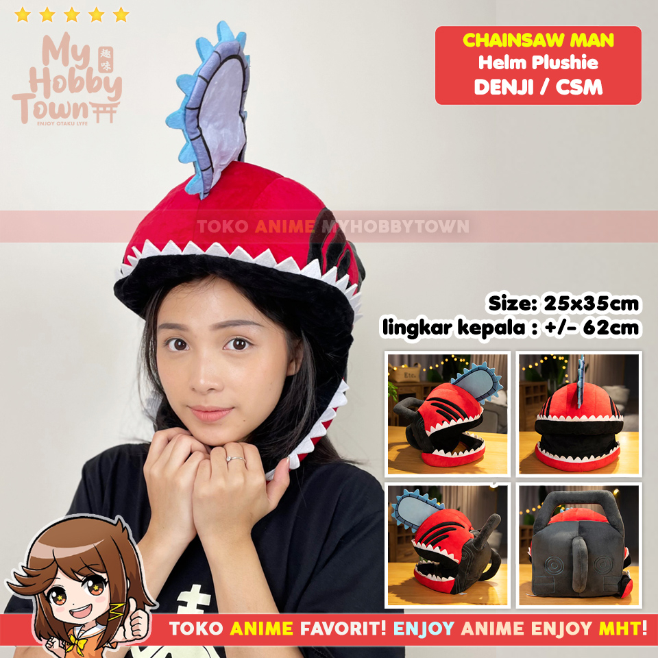 Jual Helm Kepala Topeng Anime Chainsaw Man Denji Plushie Cosplay Hat ...