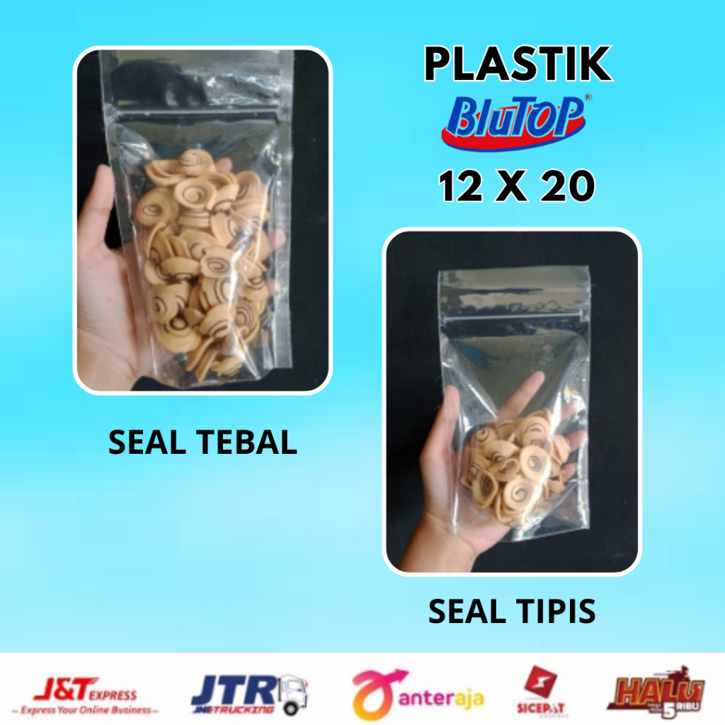 Jual [50PCS] PLASTIK STP TRANSPARAN BERDIRI 12x20 KLIP ZIPLOCK SEAL ...
