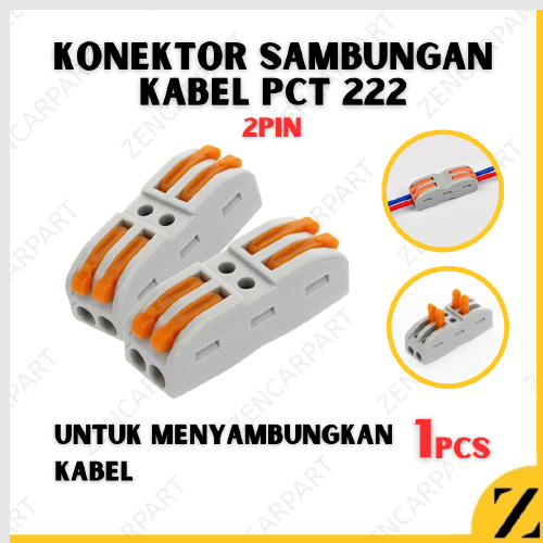 Jual Terminal Penyambung Kabel Listrik 2 Pin Wire Cable Connector PCT 222 Konekter Block 2 Slot ...