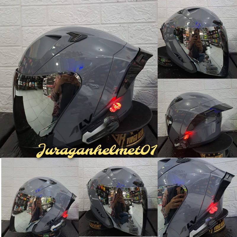 Jual HELM ALV ULTRON STONE GREY PAKET GANTENG+INTERCOM X3 | Shopee ...
