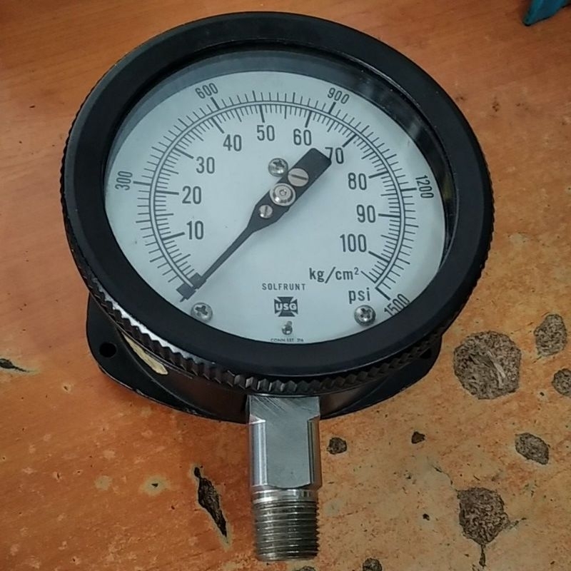 Jual pressure gauge 5" raket 0-100 kg/cm2 0-1500 psi drat 1/2 stainless SOLFRUNT USG | Shopee ...