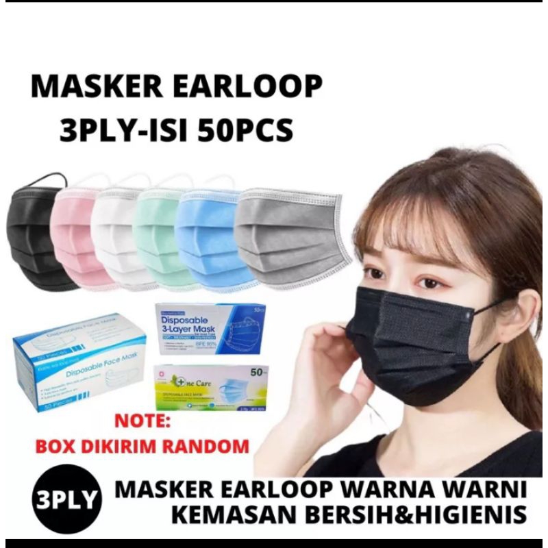 Jual MASKER EARLOOP 1 BOX ISI 50PCS MURAH | Shopee Indonesia