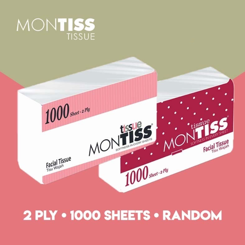 Jual MONTISS Facial Tissue 1000 Sheets 2Ply Tisu | Shopee Indonesia
