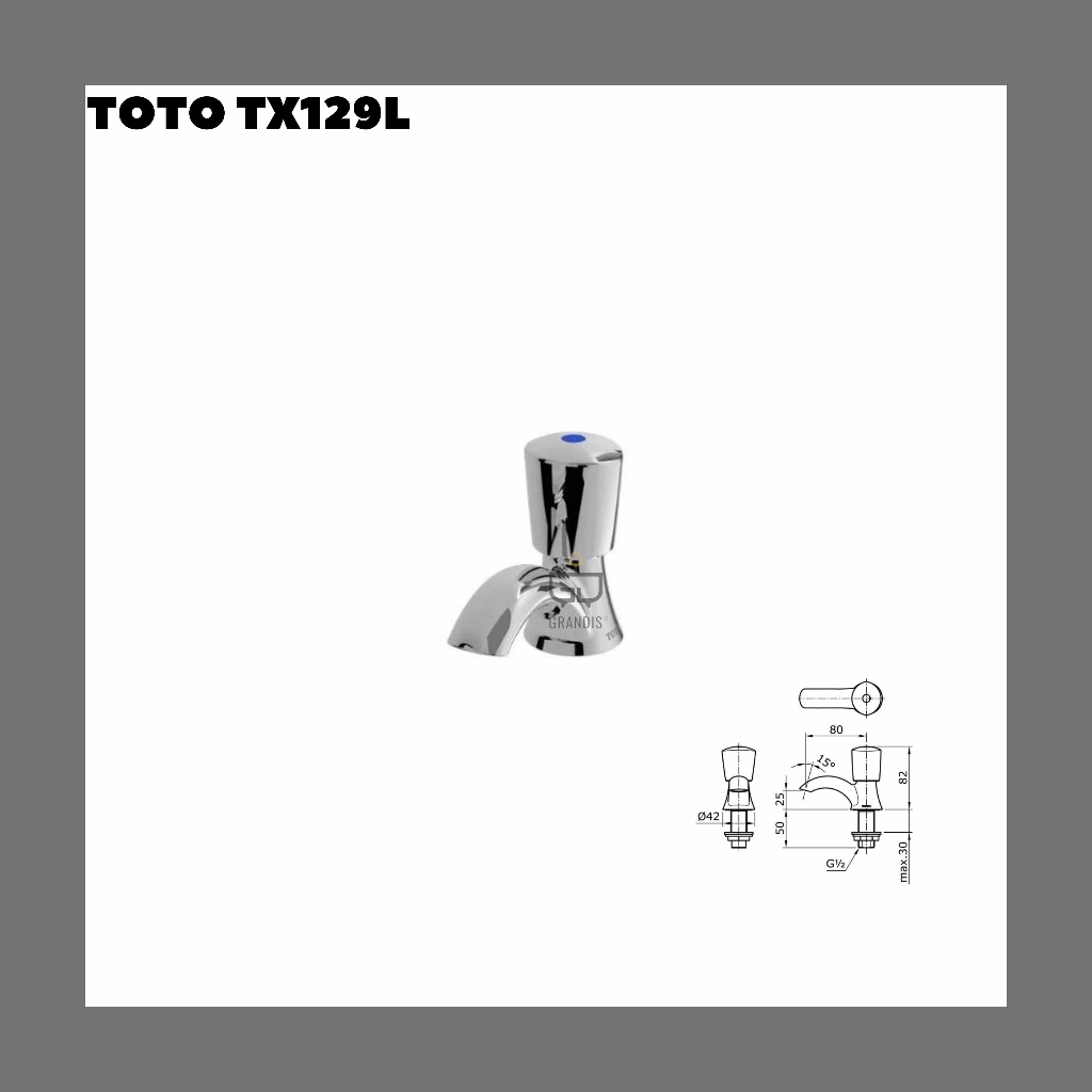 Jual KRAN wastafel TOTO TX129L KERAN AIR Dingin TX 129L - Grade B ...