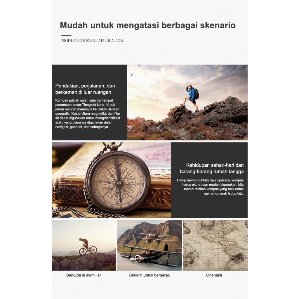 Jual Kompas lensatic plastik / kompas petunjuk arah mata angin / kompas ...