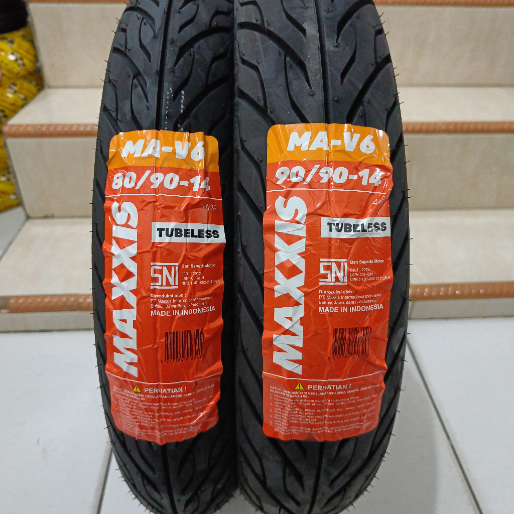 Jual BAN LUAR MOTOR MAXXIS MA-V6 80/90-14 & 90/90-14 TUBELESS FREE ...