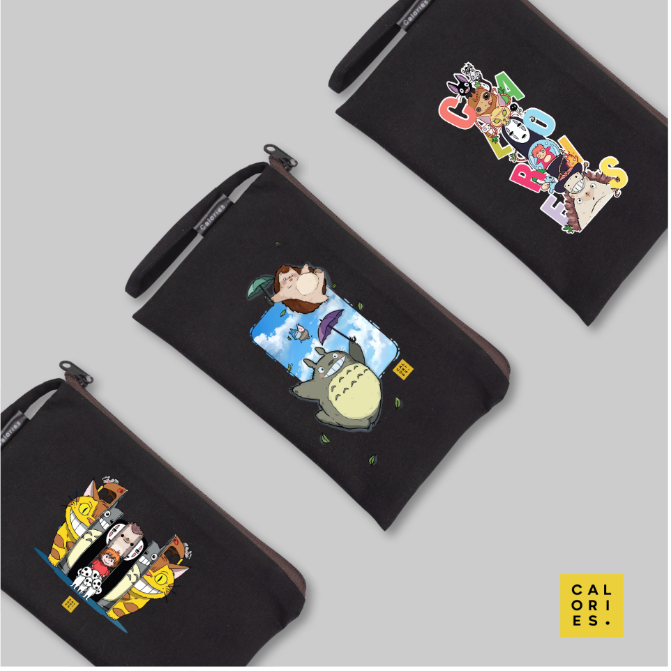 Jual Calories Pouch Hitam Anime Studio Ghibli Totoro Spirited away kiki ...