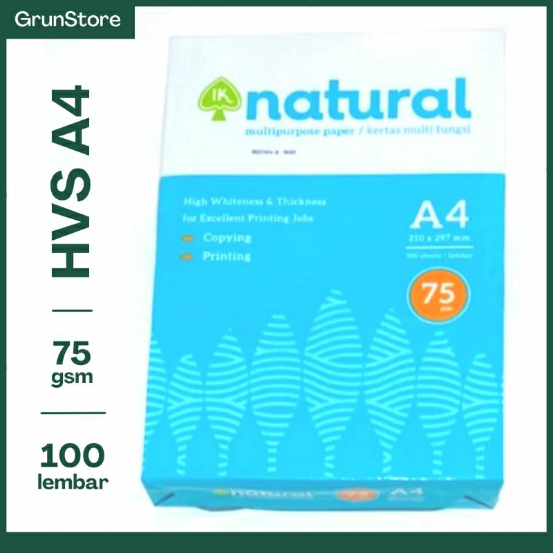Jual Kertas HVS Natural A4 / kertas HVS Natural A4 75 gram 100 lembar ...