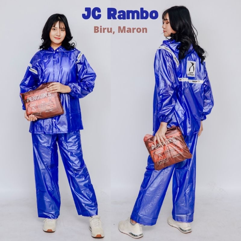Jual jas hujan jaket celana RAMBO PENGUIN'S | Shopee Indonesia