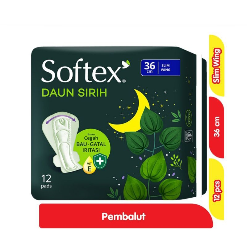 Jual Softex Daun Sirih Pembalut Extra Heavy Flow Wing 36 cm 12 pcs | Shopee Indonesia