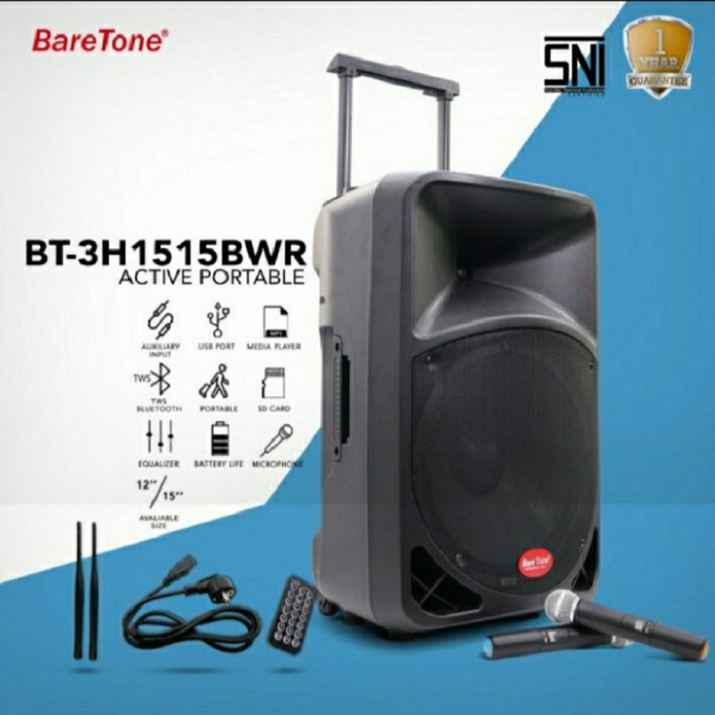 Jual Speaker Portable Wireless Baretone Bt 3h1515bwr 15 Inch