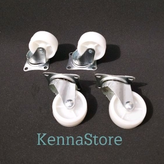 Jual Roda Nylon Casters 2 inch ( 1set = 4 pcs) | Shopee Indonesia