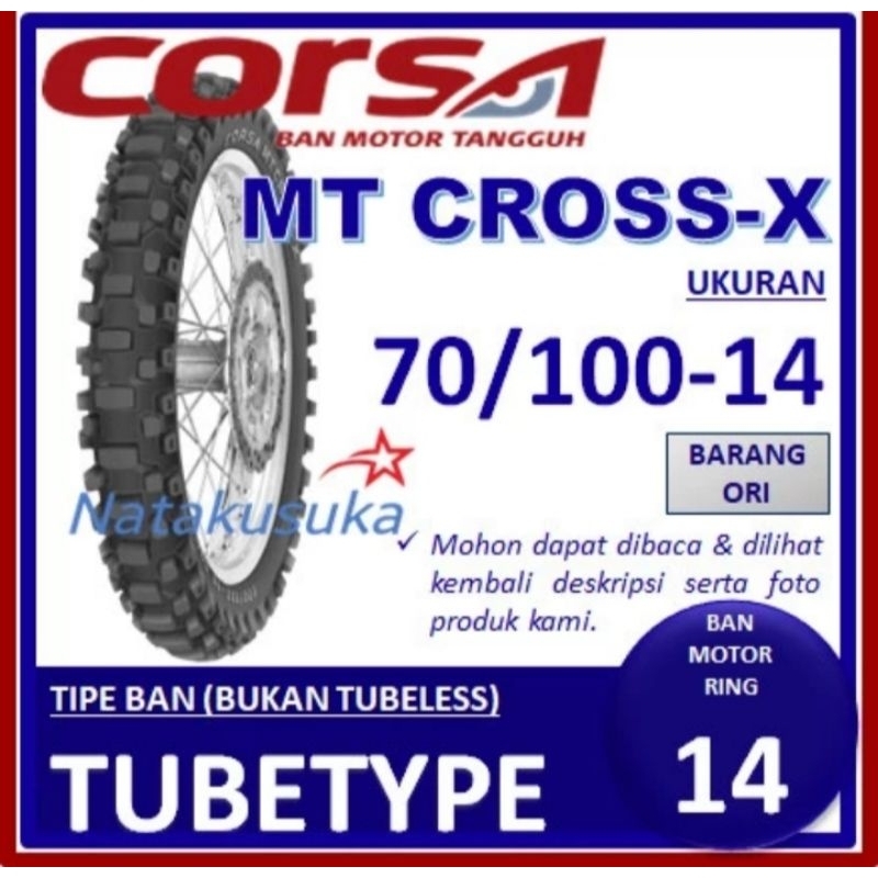Jual Ban Trail(Cross) Corsa platinum MT cross X matic, Ukur 70/100-14 ...